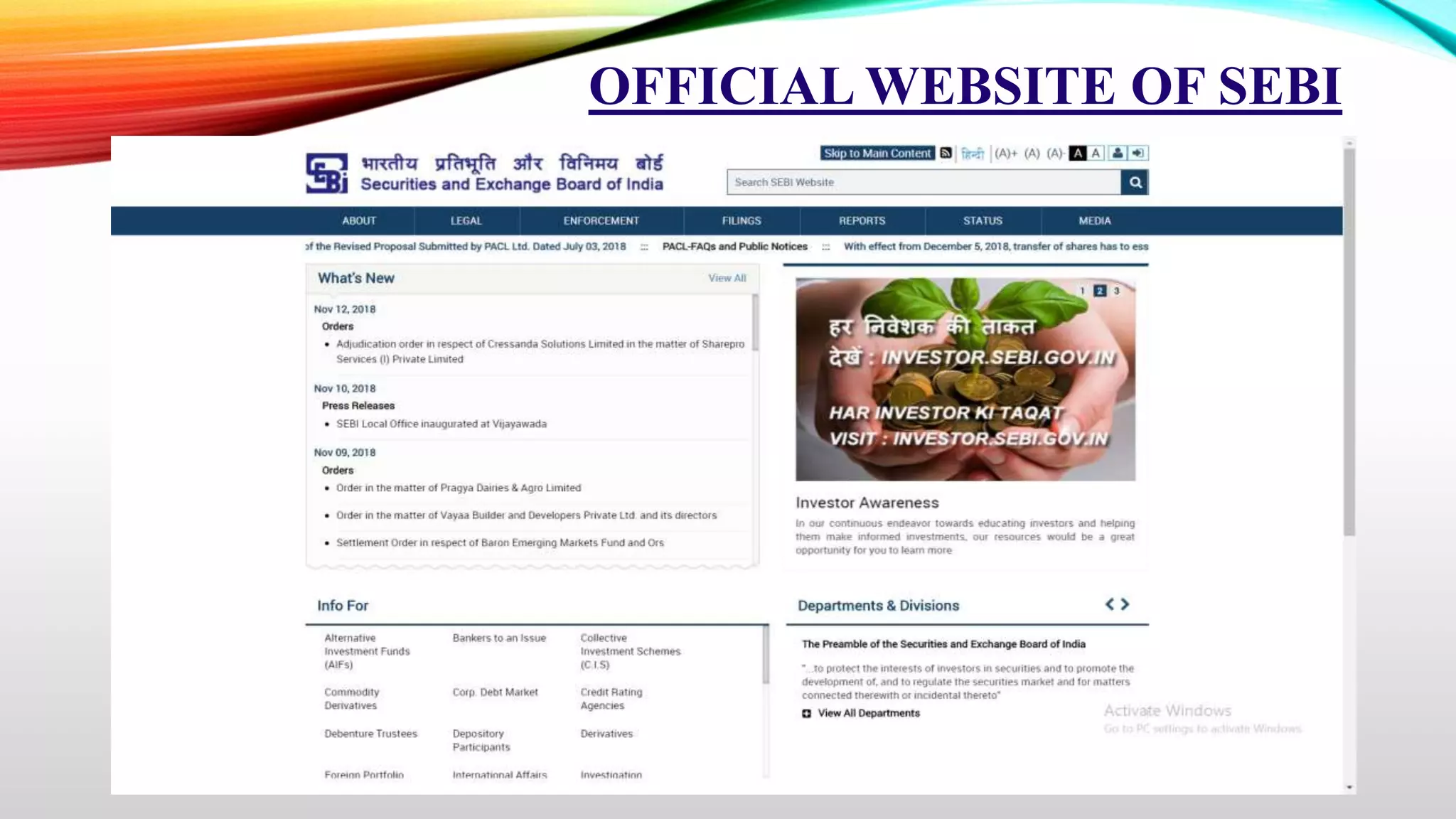 Ppt on sebi, presentation on SECURITIES AND EXCHANGE BOARD OF INDIA | PPTX