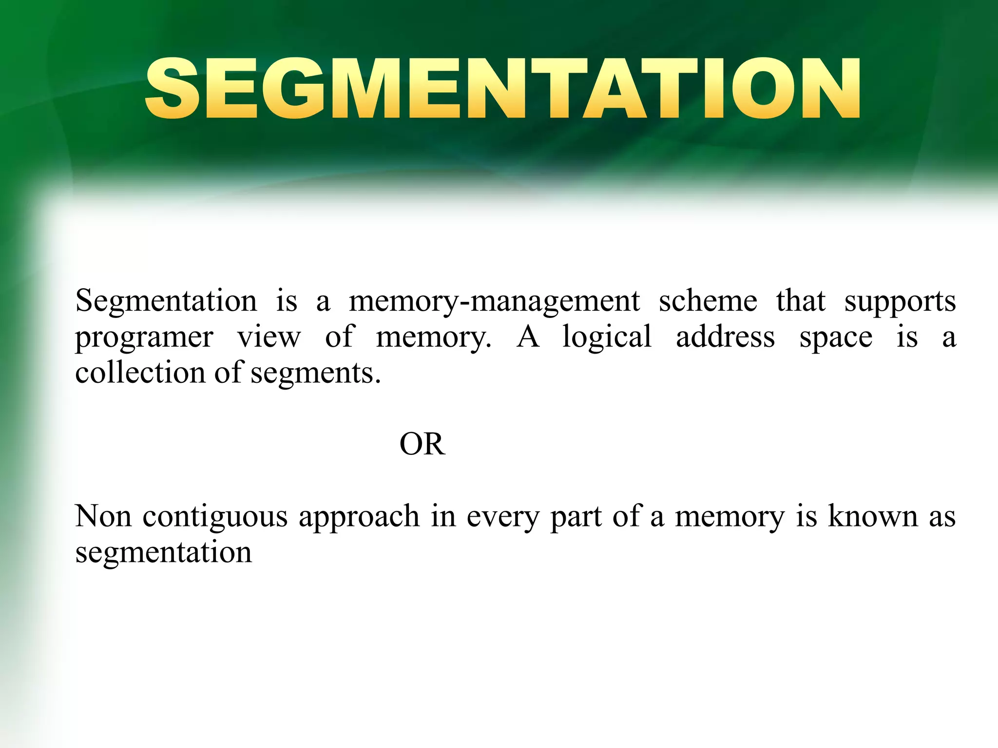 ppt on Segmentation in operationg system | PPTX