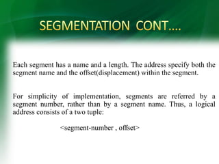 ppt on Segmentation in operationg system | PPTX