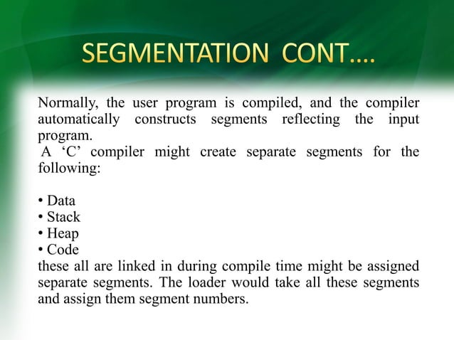 ppt on Segmentation in operationg system | PPTX | Computing | Technology & Computing