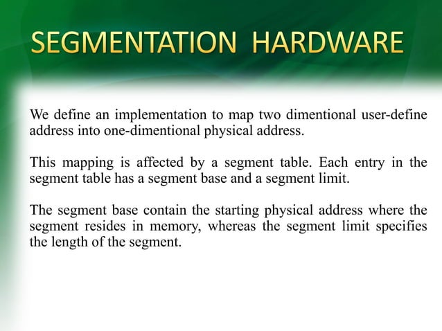 ppt on Segmentation in operationg system | PPTX | Computing | Technology & Computing