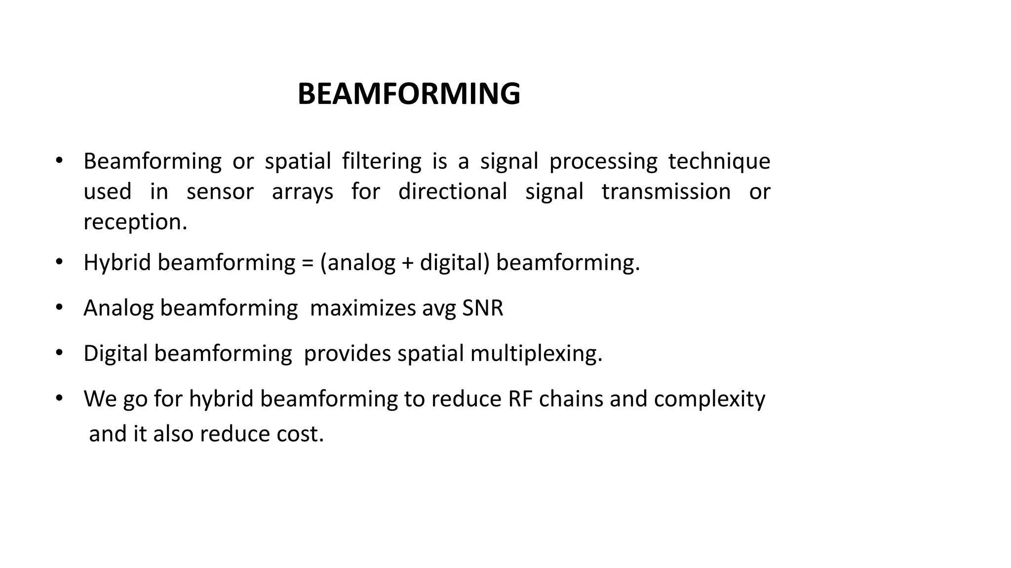 Ppt on smart small cell with hybrid beamforming for 5 g | PPTX