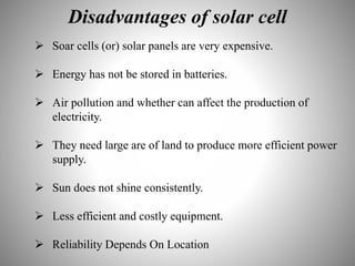 Ppt on solar cell | PPTX