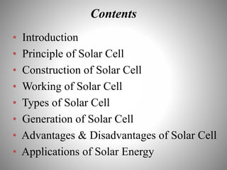 Ppt on solar cell | PPTX
