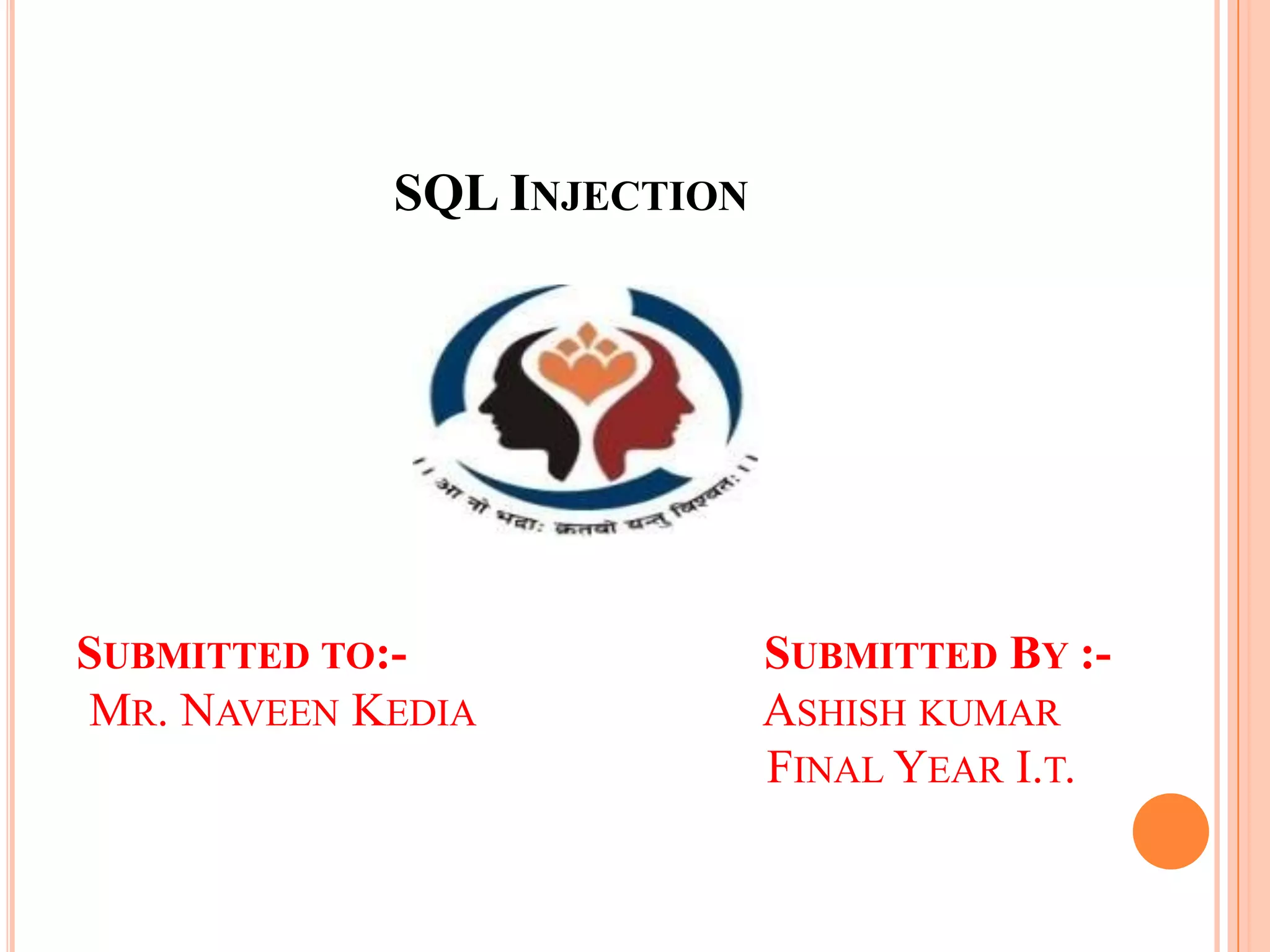 Ppt On Sql Injection Ppt