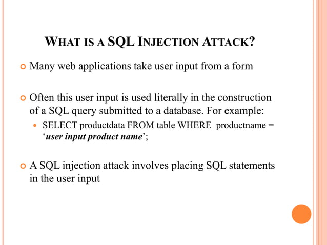 Ppt On Sql Injection Pptx Databases Computer Software And Applications