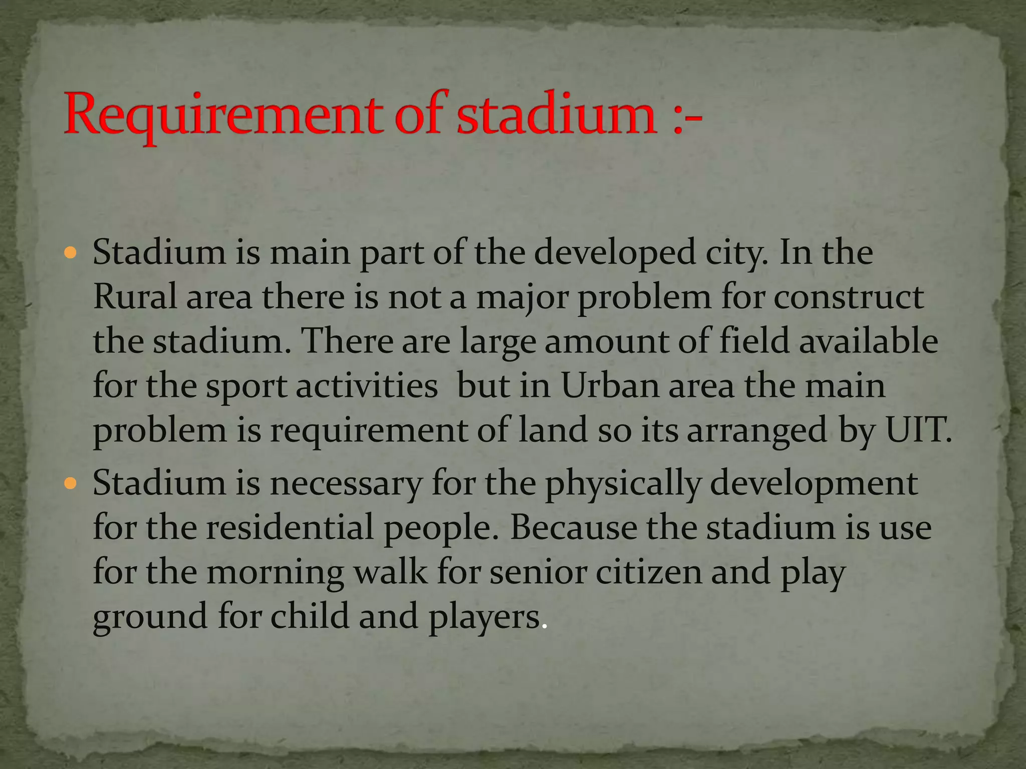Ppt on stadium construction | PPTX