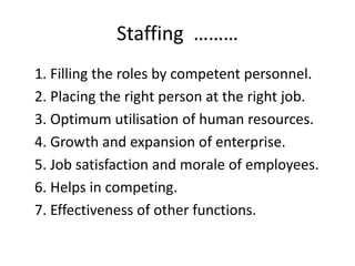 PPT ON STAFFING ( Staffing function ) | PPTX