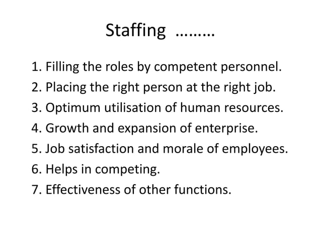 PPT ON STAFFING ( Staffing function ) | PPTX