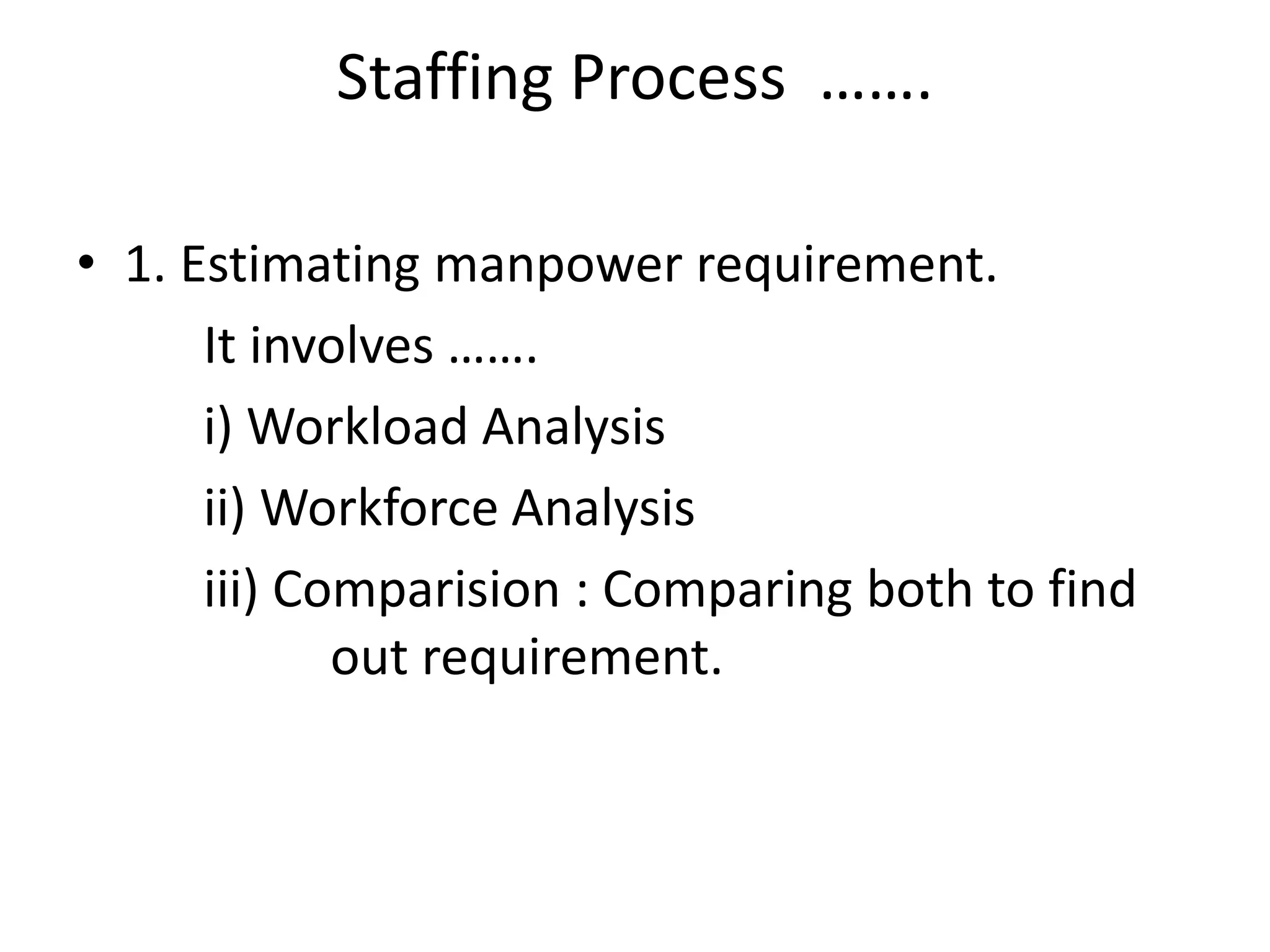 PPT ON STAFFING ( Staffing process and Recruitment ) | PPTX