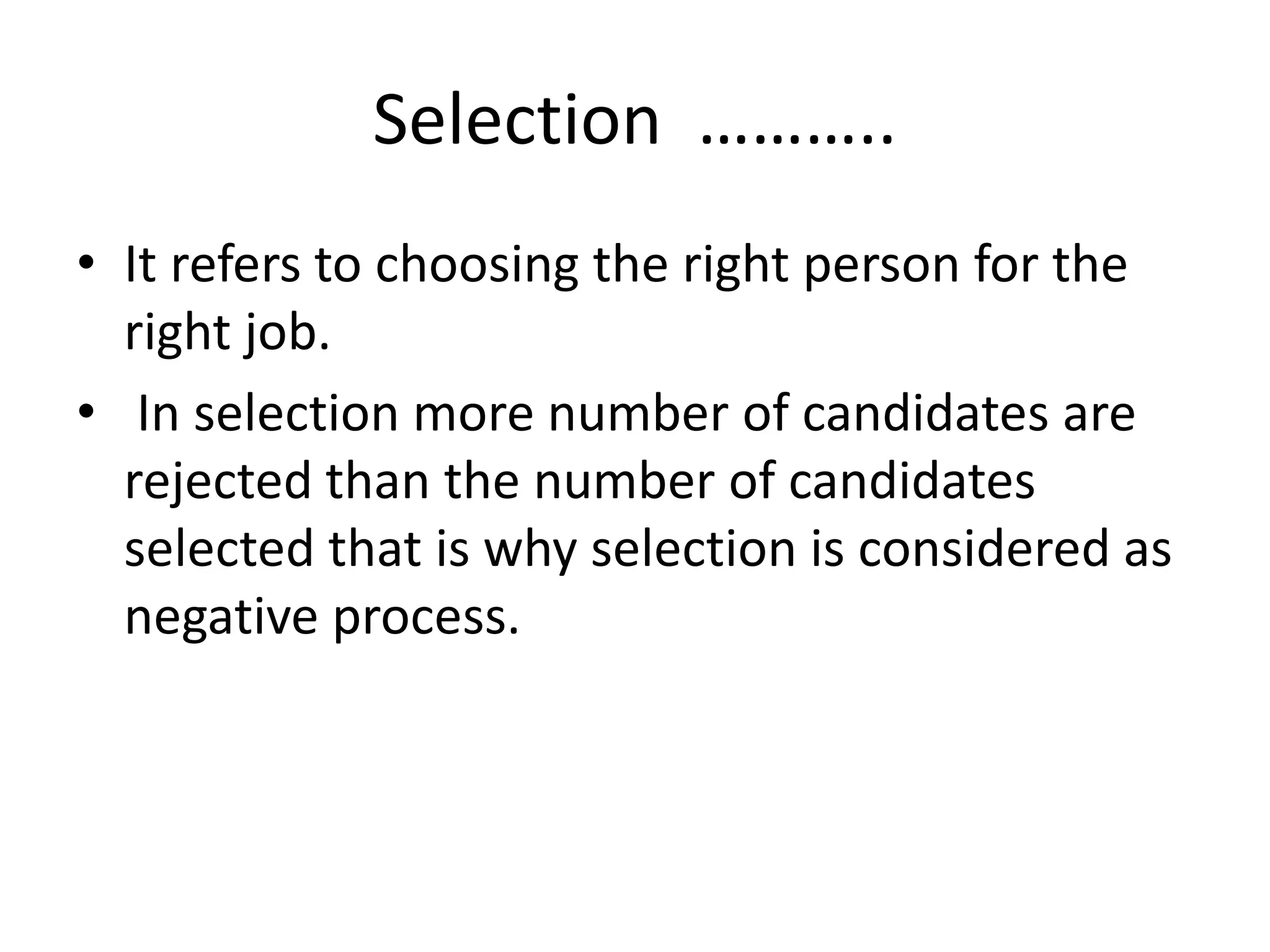 PPT ON STAFFING ( Selection process and Training & Development ) | PPTX