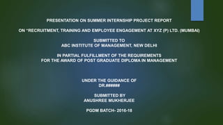 PPT on summer internship project report | PPTX