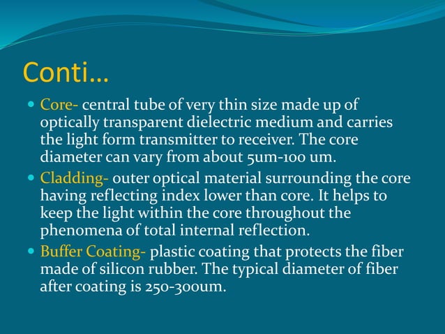 Ppt on optical fiber | PPTX | Computer Networking | Computing