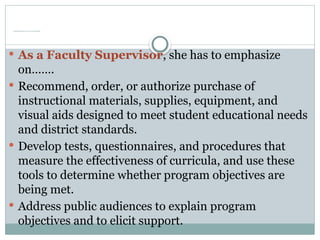 Concept of faculty supervisor position And factors influencing faculty ...