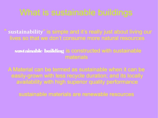 Ppt On Sustainable Buildings Odp