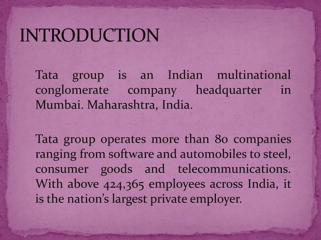 Ppt on tata groups | PPTX
