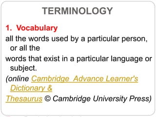 Teaching English vocabulary and grammar (by Desire Noumi T.) | PPTX