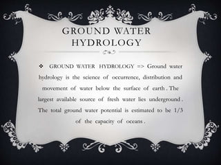 Ppt on terminology of ground water | PPTX