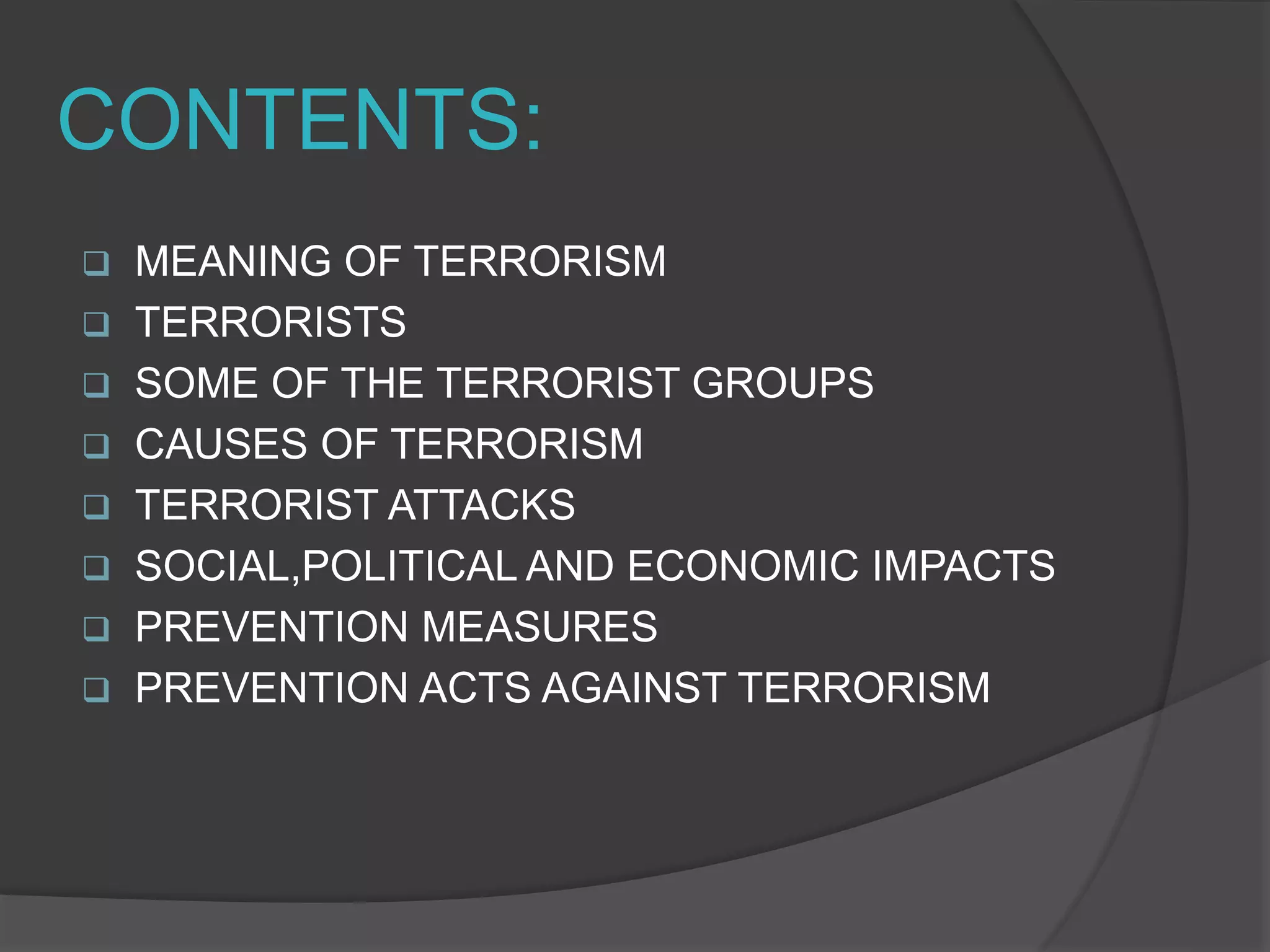 Ppt on terrorism | PPTX