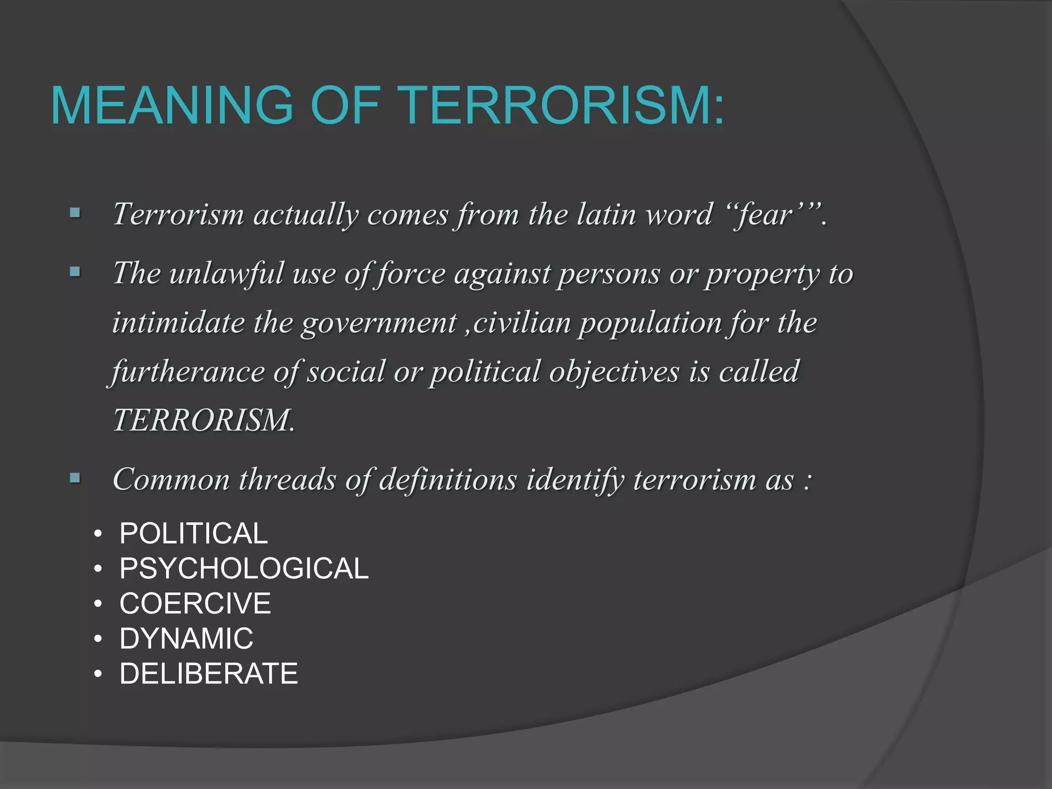 Ppt on terrorism | PPTX