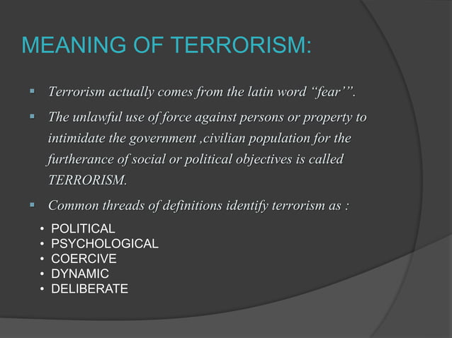 Ppt on terrorism | PPTX