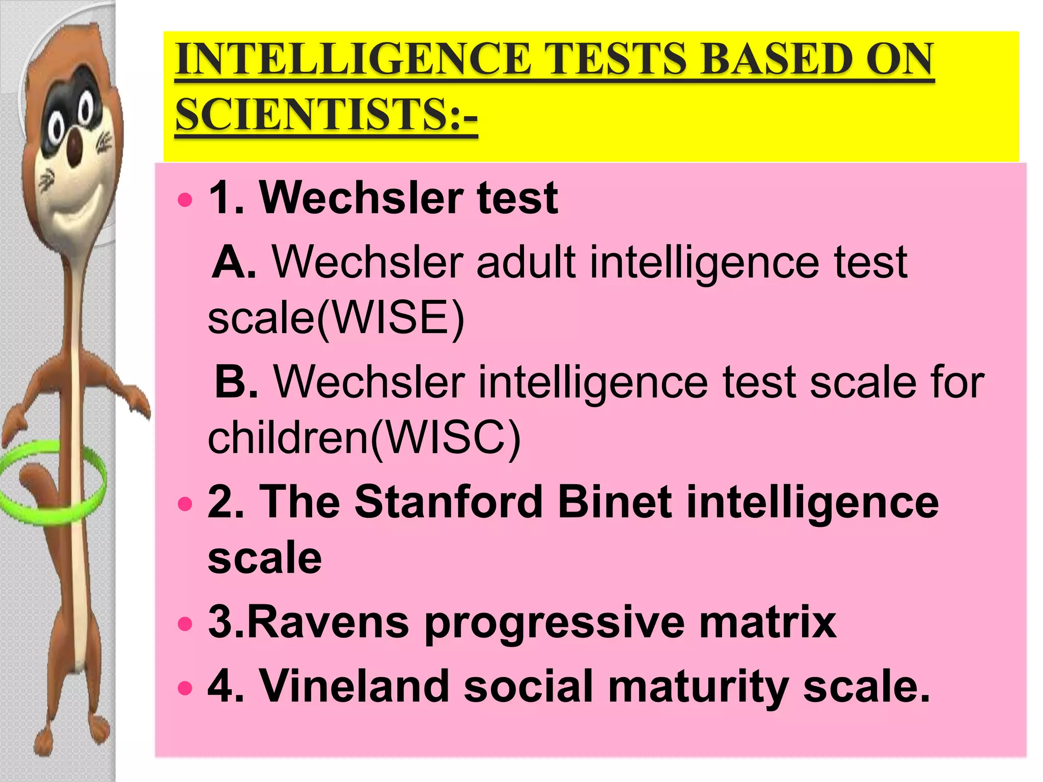 Ppt on test of intelligence mine | PPTX