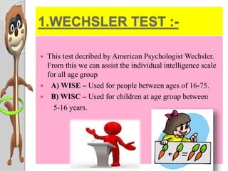 Ppt on test of intelligence mine | PPTX