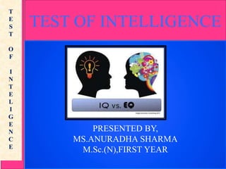 Ppt on test of intelligence mine | PPTX