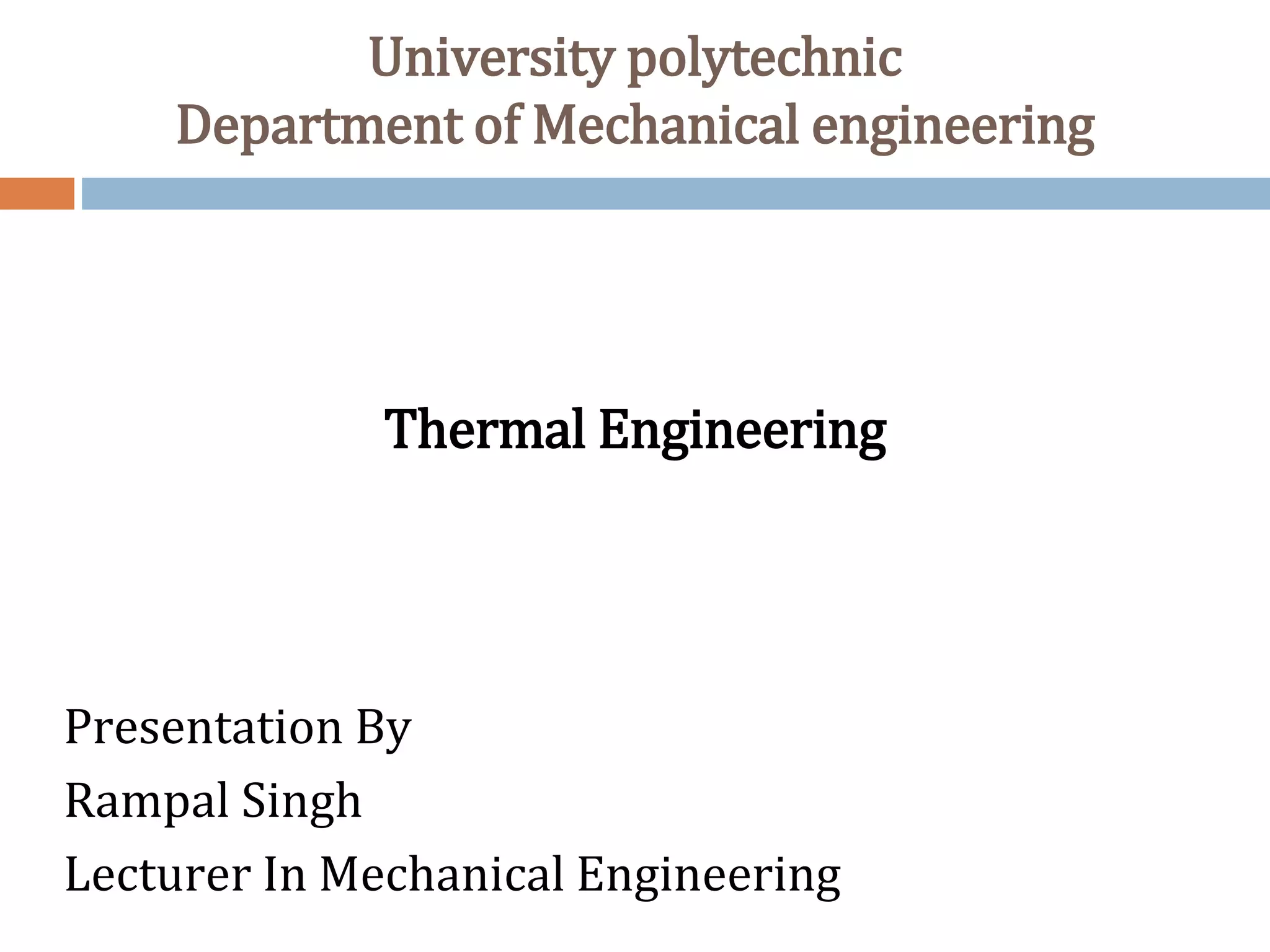 THERMAL ENGINEERING | PPT