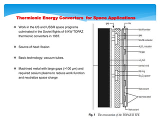 Presentation on thermionic converter for direct energy conversion | PPTX