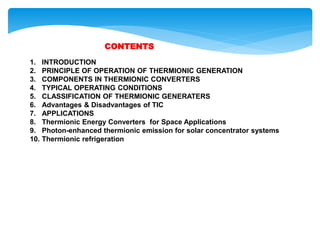 Presentation on thermionic converter for direct energy conversion | PPTX