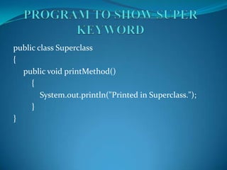 Ppt on this and super keyword | PPTX