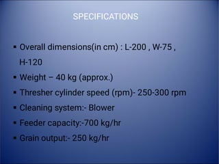 Presentation on thresher machine | PPT