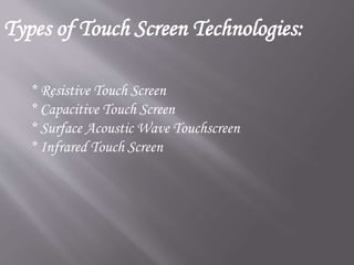 touch screen technology | PPT