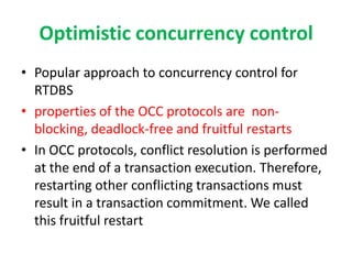 Ppt on transaction schduling in distributer real time database system(seminaar) | PPT