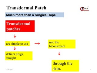 Ppt on transdermal | PDF
