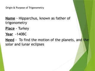 PPT on Introduction to Trigonometry for Class X | PPTX