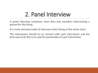 The word interview means and thier types | PPT