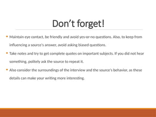 The word interview means and thier types | PPT