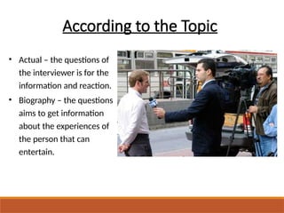 The word interview means and thier types | PPT