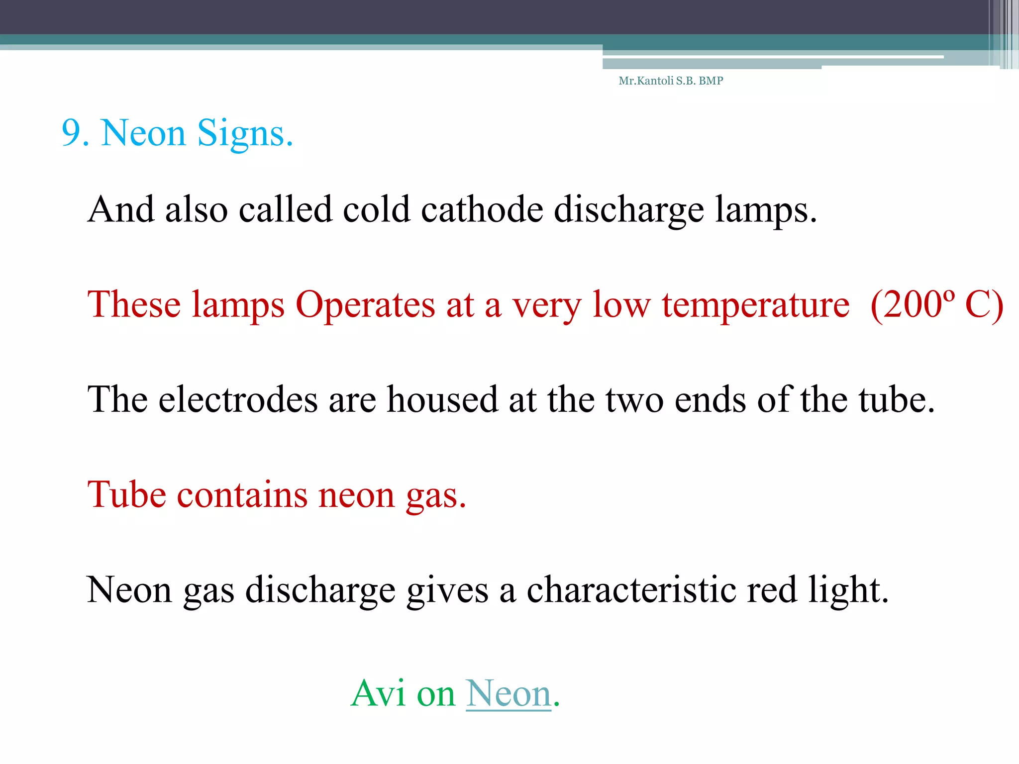 Ppt on types of lamps | PPTX