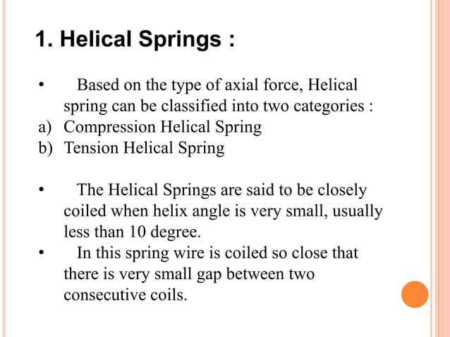 Types of springs Design Machine Elements (DME) | PPTX