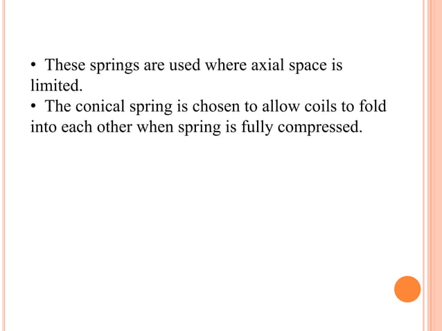 Types of springs Design Machine Elements (DME) | PPTX
