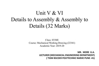 ASSEMBLY TO DETAILS OF MECHINE COMPONENTS | PPTX
