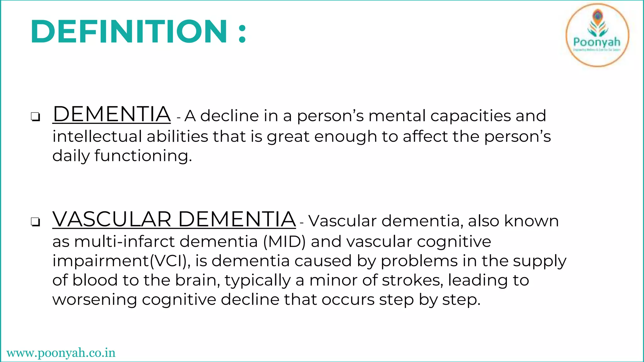 Vascular Dementia In the Elderly | PPTX