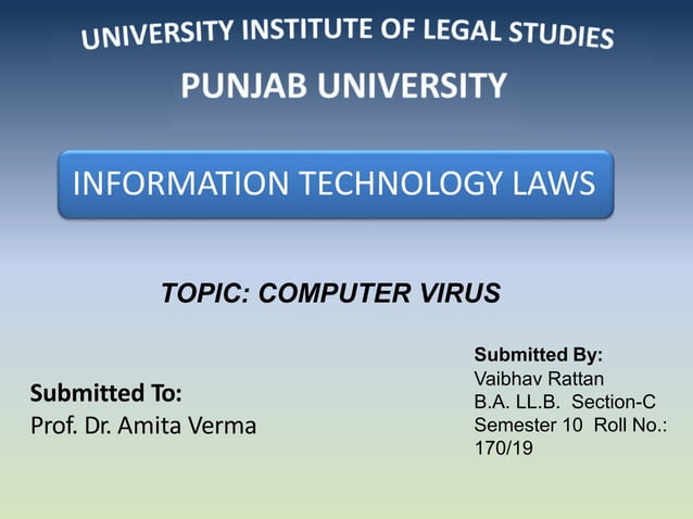 PPT on information technology laws description | PPT