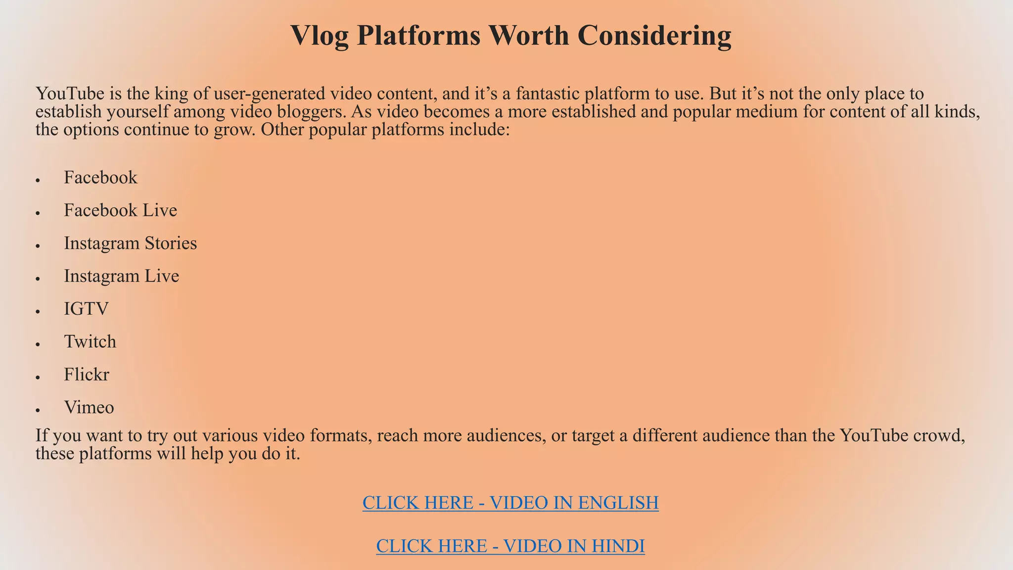 HOW TO START VLOGGING | PPTX