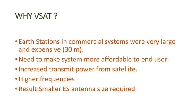 ppt presentation on vsat technology | PPTX