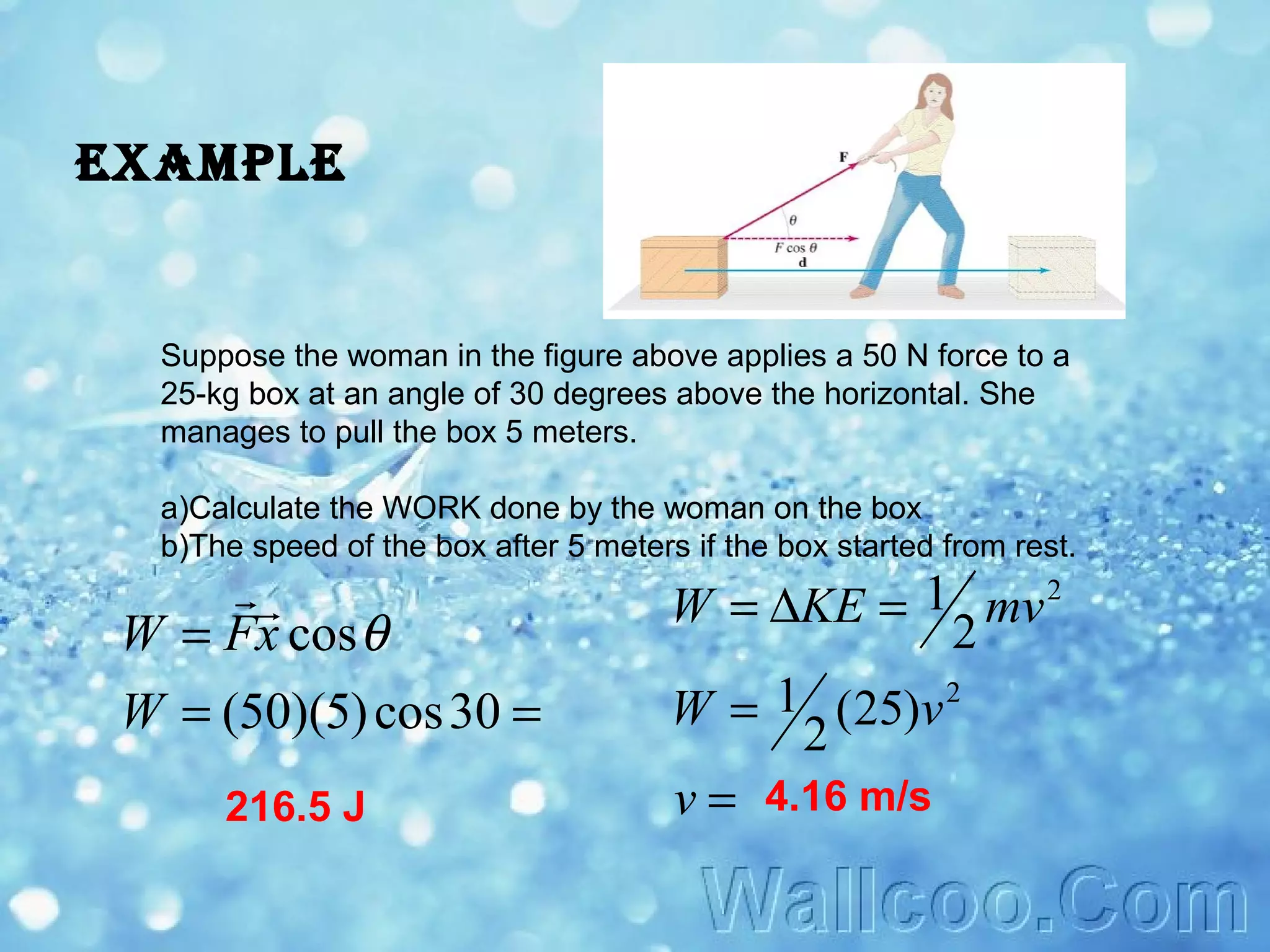Ppt on work energy and power class xi science | PPT