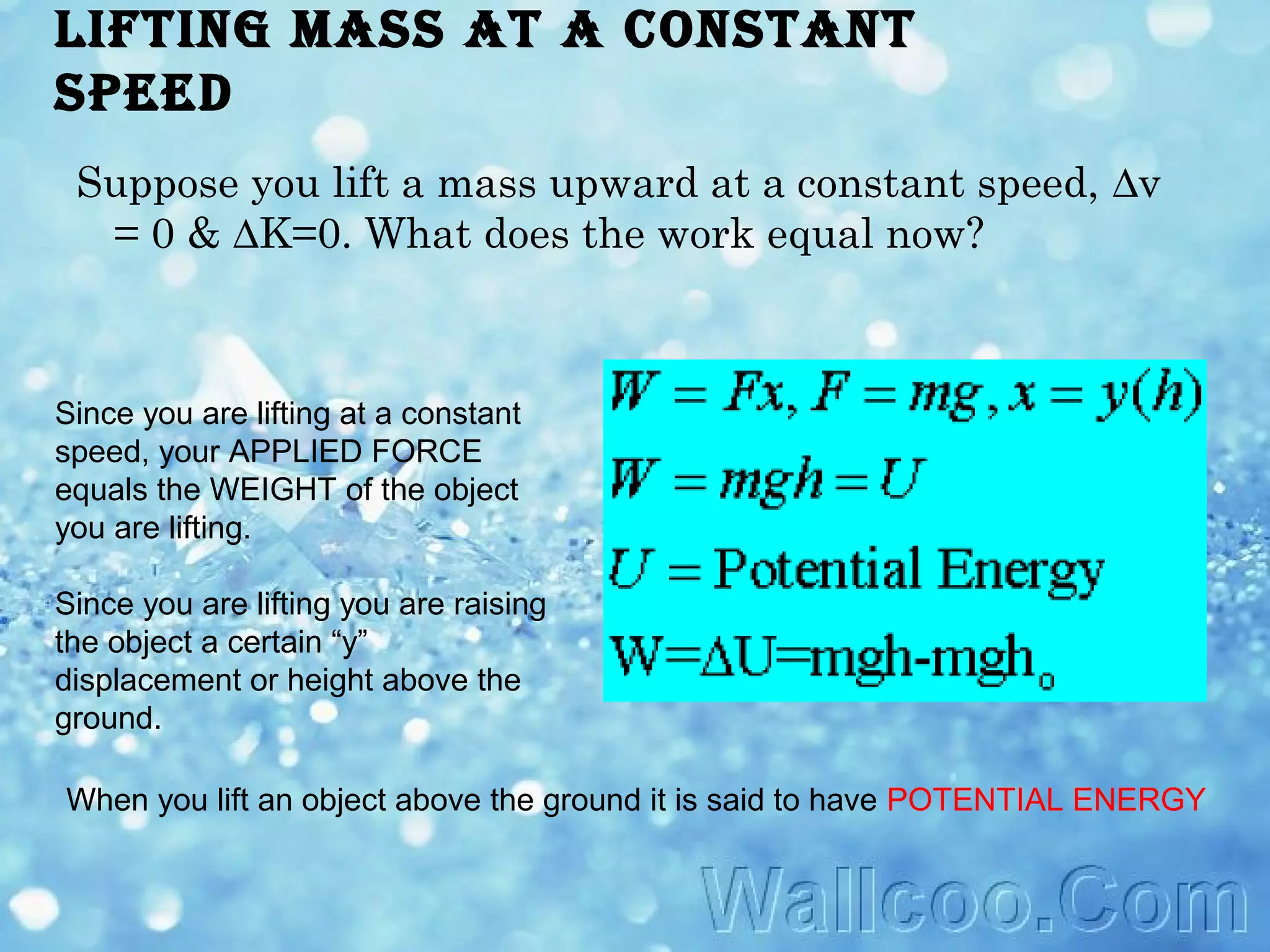 Ppt on work energy and power class xi science | PPT
